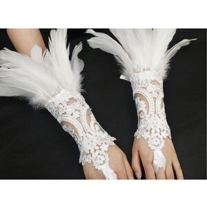 HOMELEX | Accessories | New White Lace Gloves Elegant Long Satin Bridal ...